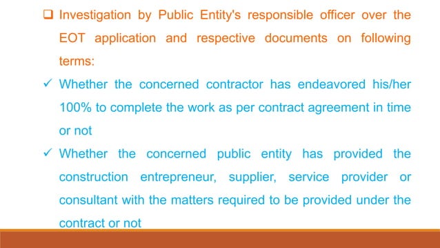 Extension of Time (EoT) in Construction Project presentation | PDF ...