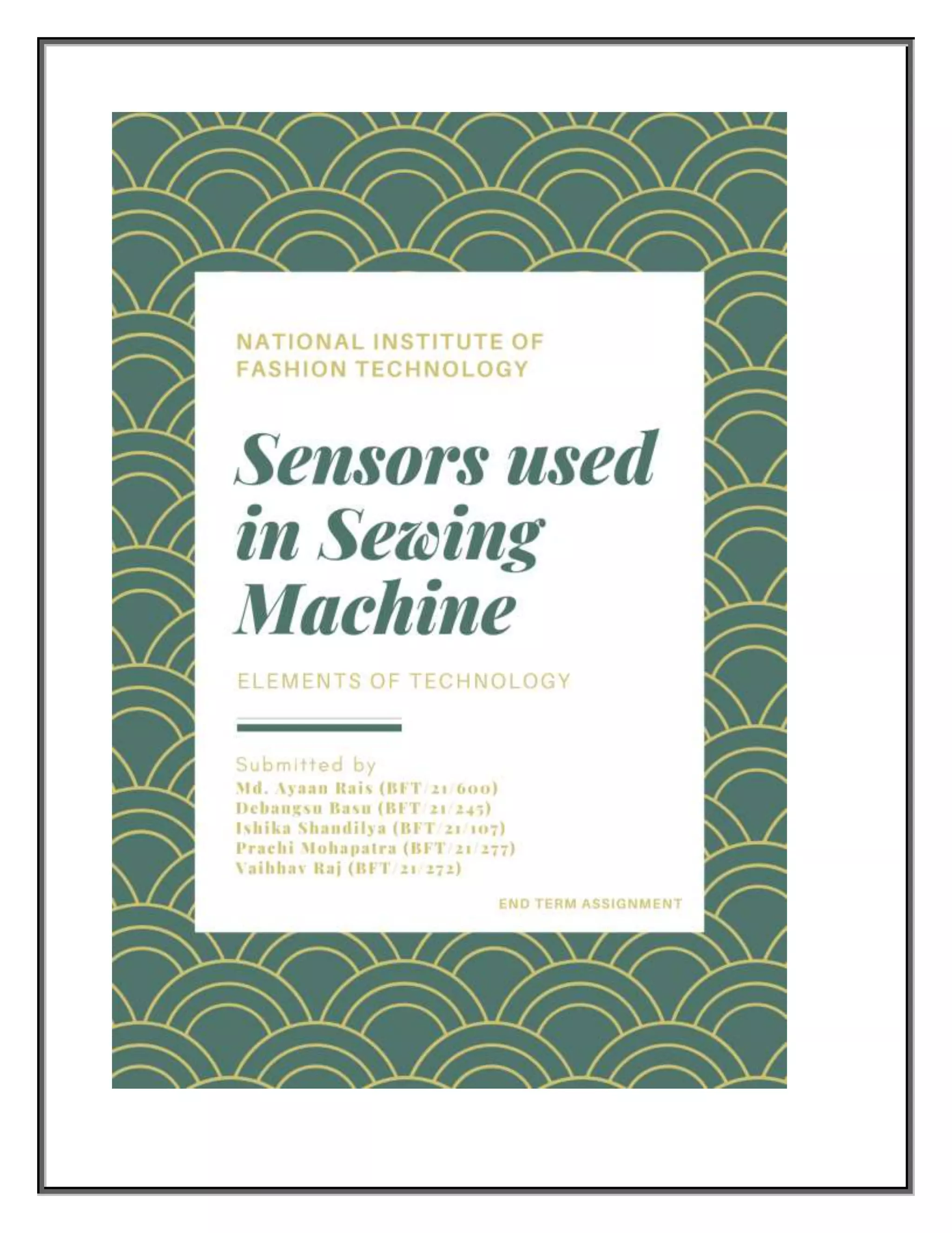 Sensors used in sewing machine EOT | DOCX