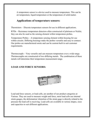 Sensors used in sewing machine EOT | DOCX