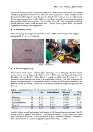 PENERAPAN KEMAHIRAN 4C DAN PEMBUDAYAAN AMALAN PAK-21 DALAM PdPc MATEMATIK TINGKATAN 1 | PDF