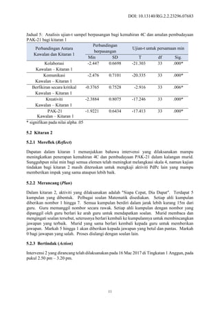 PENERAPAN KEMAHIRAN 4C DAN PEMBUDAYAAN AMALAN PAK-21 DALAM PdPc MATEMATIK TINGKATAN 1 | PDF