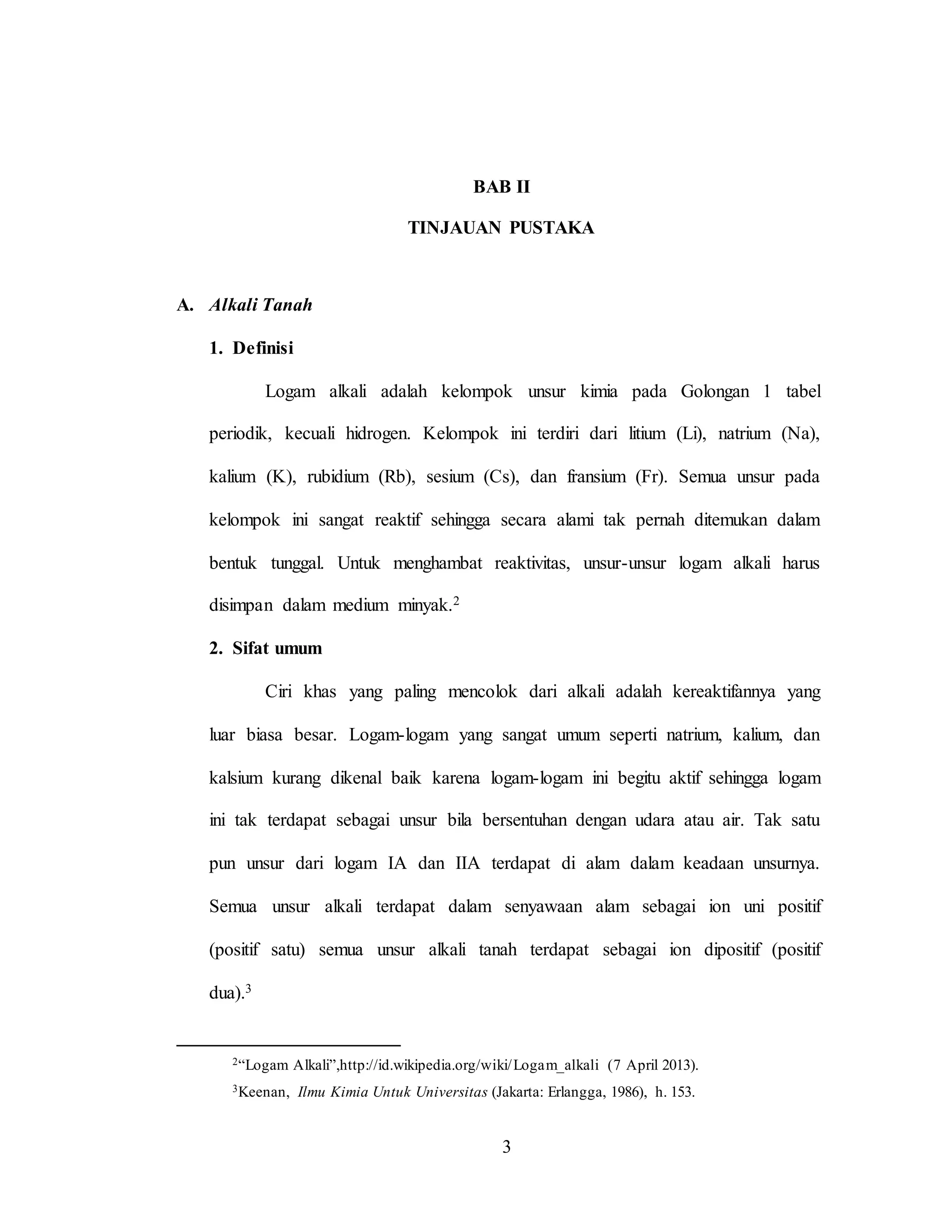 Alkali dan alkali tanah | DOCX