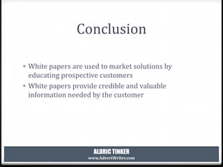 Ep. 1 What is a White Paper? | PPTX | Business | Business and Finance