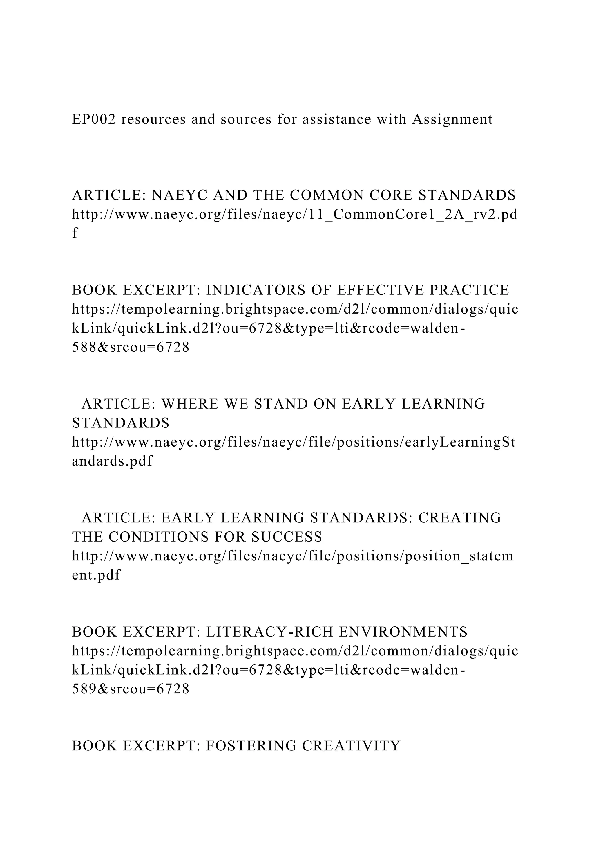 EP002 resources and sources for assistance with Assignment.docx