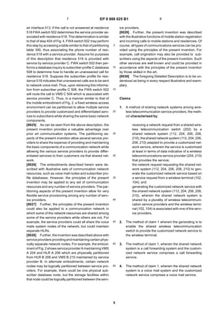 Ep0888025 b1 Method and apparatus for providing partitioned telecommunication service | PDF ...