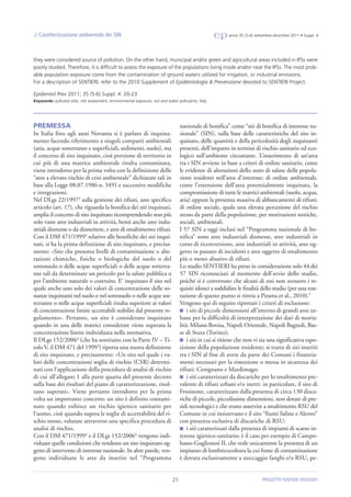 Sentieri: Studio epidemiologico degli insediamenti esposti a rischio da ...