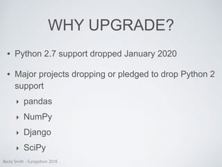 Python 2 is dead! Drag your old code into the modern age | PPT