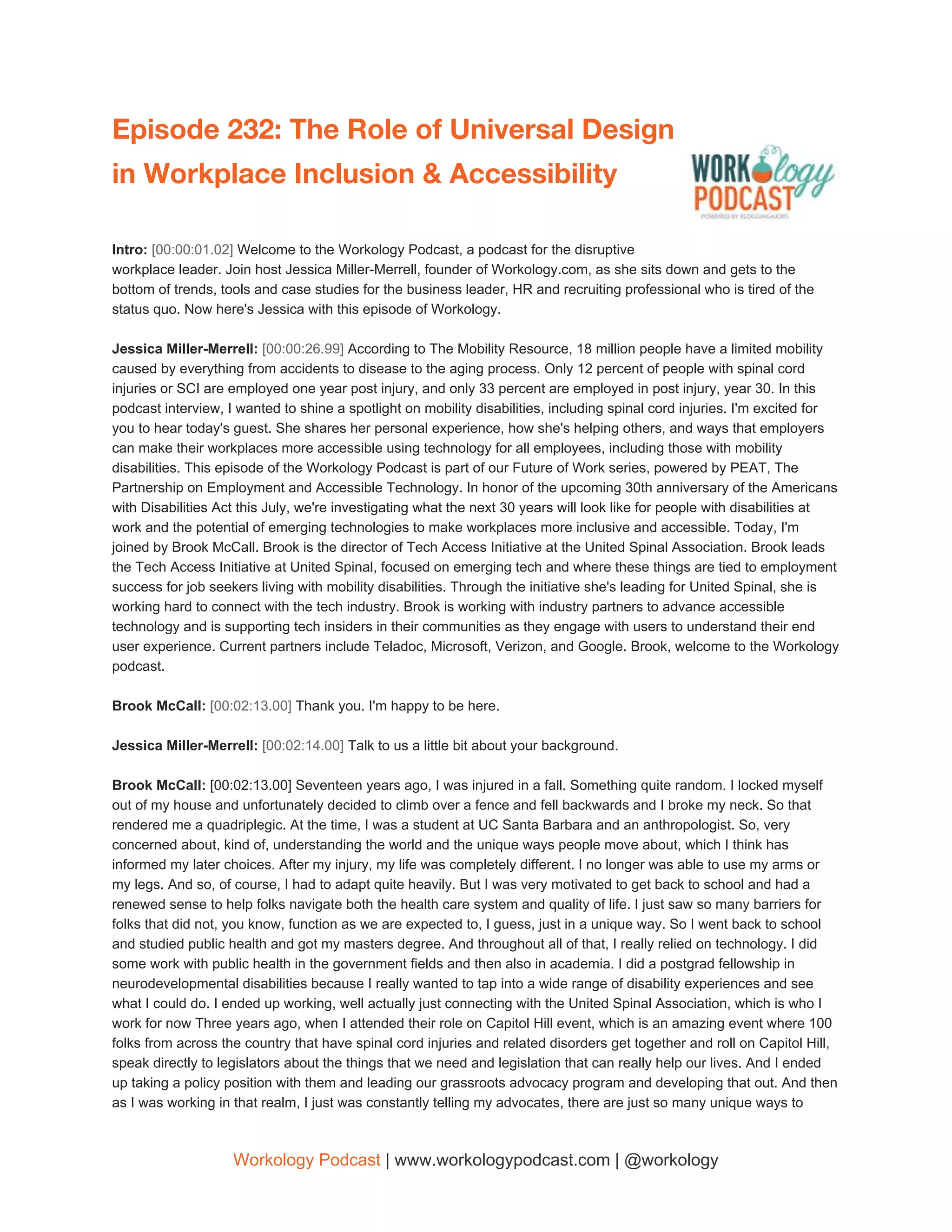 Episode 232: The Role of Universal Design in Workplace Inclusion ...