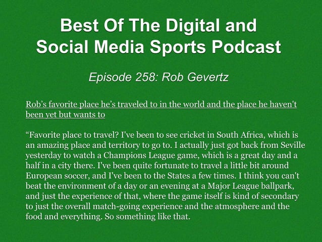 Episode 258 Snippets: Rob Gevertz of First Five Yards | PPT