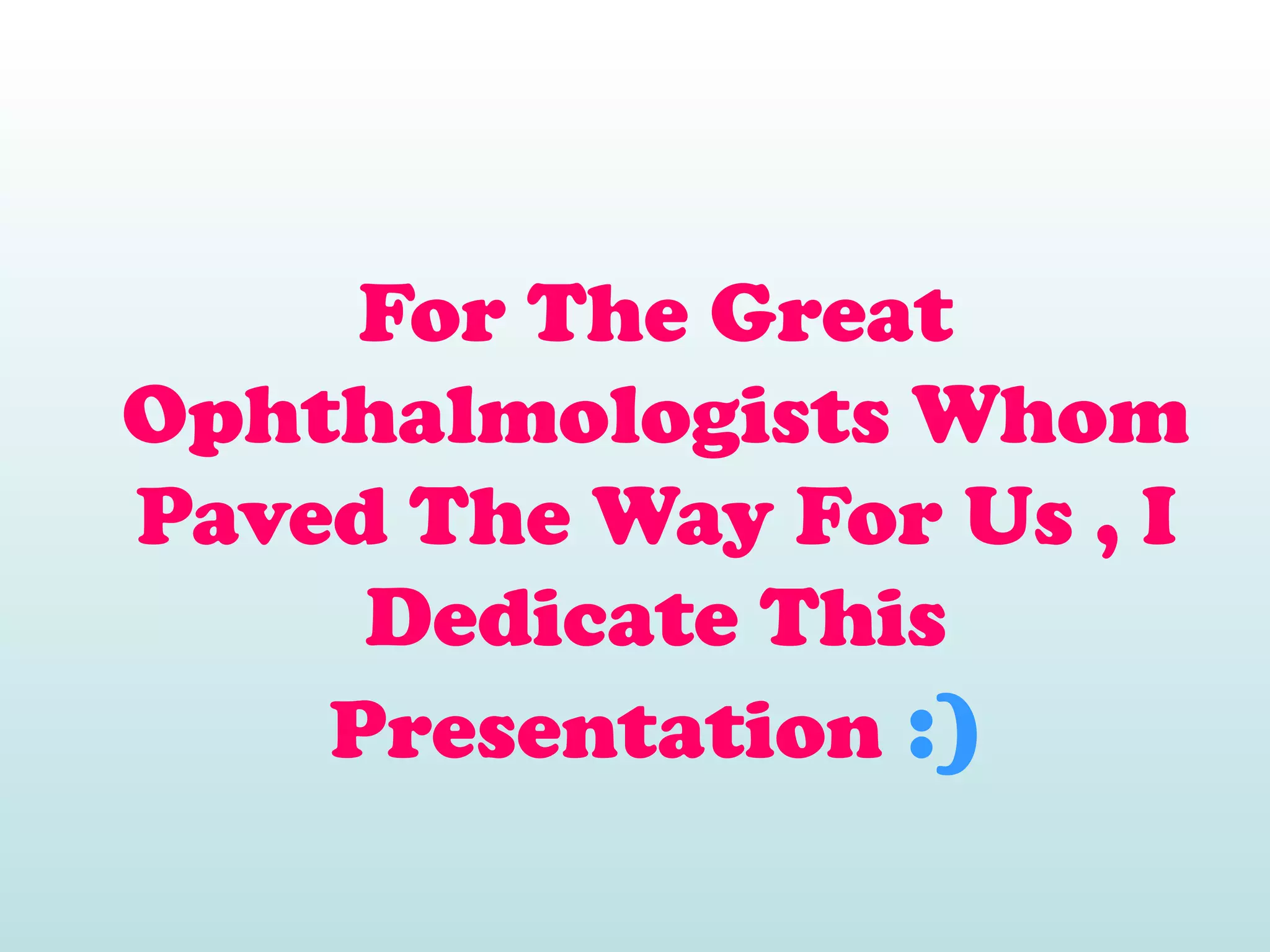 Ophthalmology Eponyms II ! | PPT