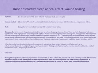 EWMA 2013 - Ep499 - Does Obstructive Sleep Apnea affect Lower ...