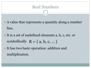 Real Numbers: Definition. Property. System | PPT