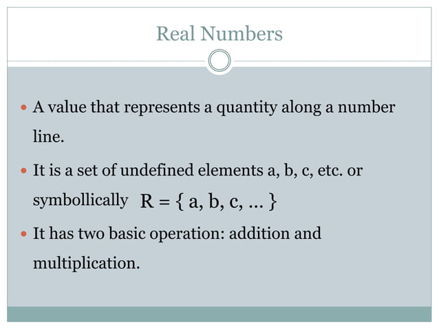 Real Numbers: Definition. Property. System | PPT