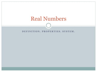 Real Numbers | PPTX