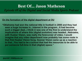 Episode 65 of the DSMSports Podcast w/ Jason Matheson of SkullSparks | PPT