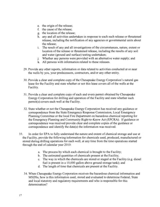 EPA Letter to Chesapeake Energy | PDF