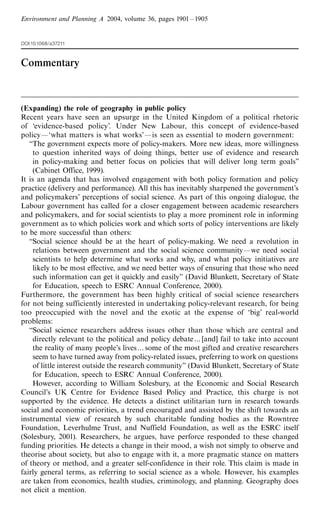 Economic Geography and Public Policy | PDF