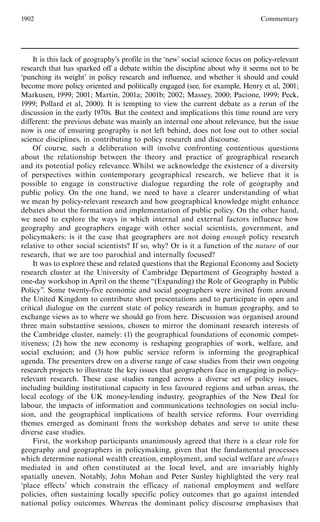 Economic Geography and Public Policy | PDF