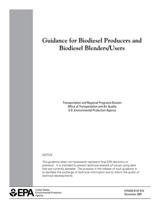 Epa Biodiesel Guidance Paper | PDF