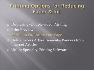 EPA Case Study- Paper/Printer Ink Reduction Strategies | PPT