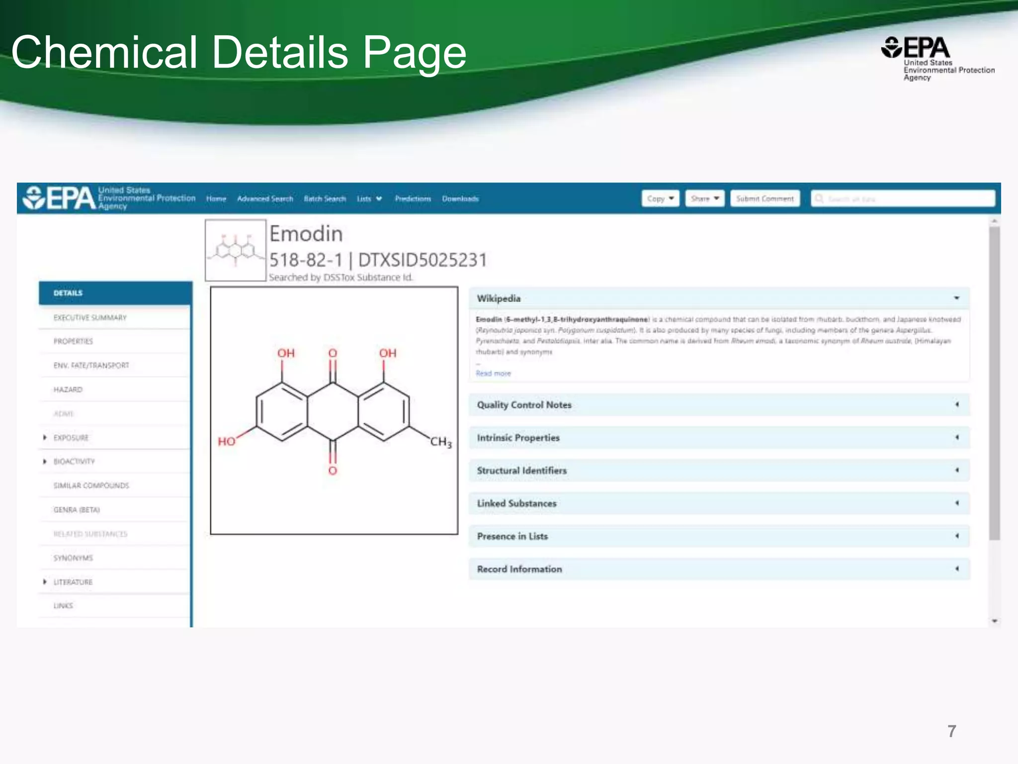 EPA CompTox Chemicals Dashboard as a Data Integration Hub for ...