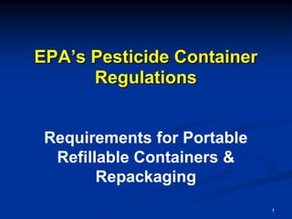 EPA container Regs | PPT