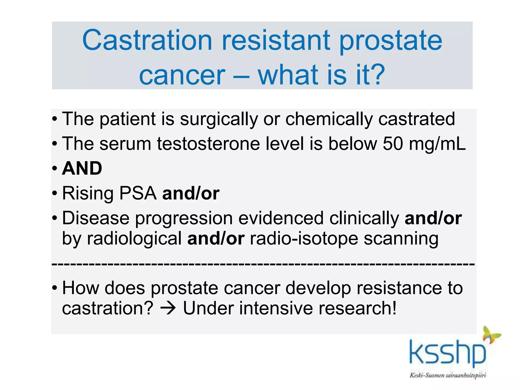 Medical Therapy of Castration Resistance Prostate Cancer | PDF