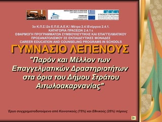 Επαγγελματικές διέξοδοι στα όρια του Δήμου Στράτου | PPT