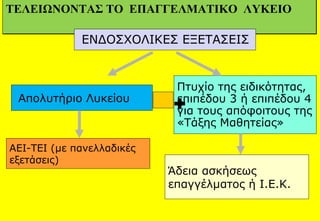Epaggelmatiko lykeio | PPT