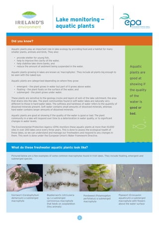 EPA Lake Monitoring Aquatic Plants Fact Sheet | PDF