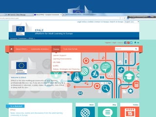 EPALE Electronic Platform for Adult Learning in Europe | PPT