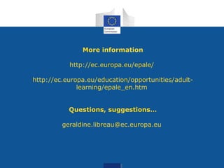 EPALE Electronic Platform for Adult Learning in Europe | PPT