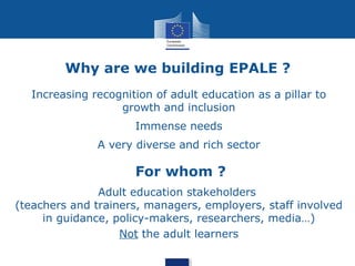EPALE Electronic Platform for Adult Learning in Europe | PPT