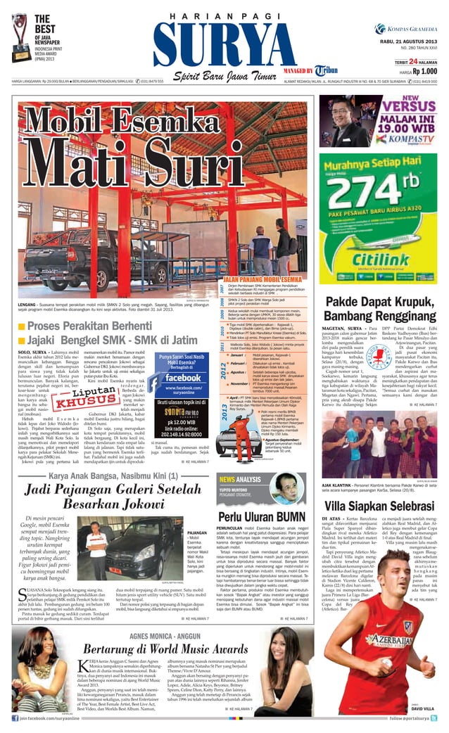 Epaper Surya 21 Agustus 2013 | PDF