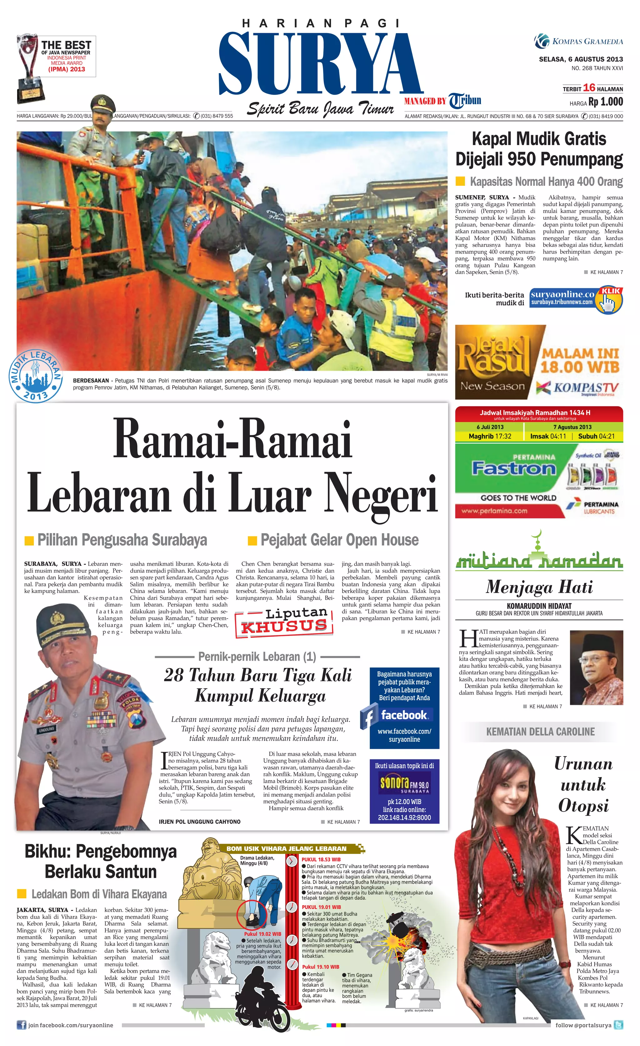 Epaper surya 6 agustus 2013 | PDF