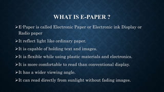 E paper technology | PPTX