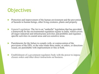 Environment protection act, Rule along with case laws. | PPTX
