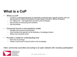 Community councils, participation, CoP and knowledge | PPT
