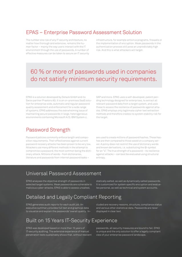 Epas - Enterprise Password Assessment Solution | PDF | Internet | Computing