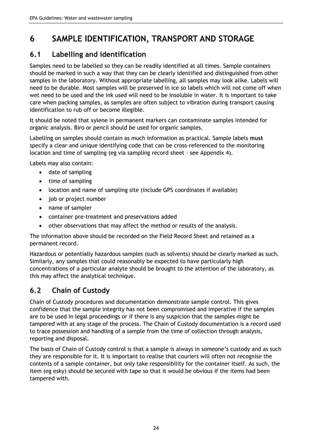 EPA Water Sampling Guide | PDF | Environmental Services Industry ...