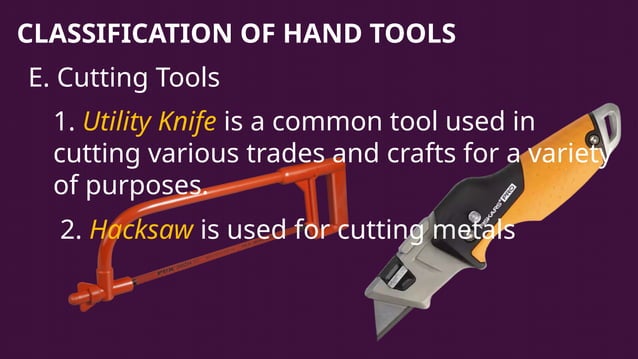 EPAS Hand tools grade 7 and 8 second quarter | PPTX