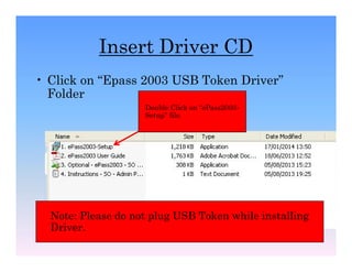 Epass 2003 token installation guide | PDF