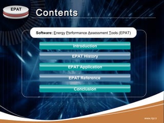 EPAT software (Energy efficiency evaluation and performance improvement ...