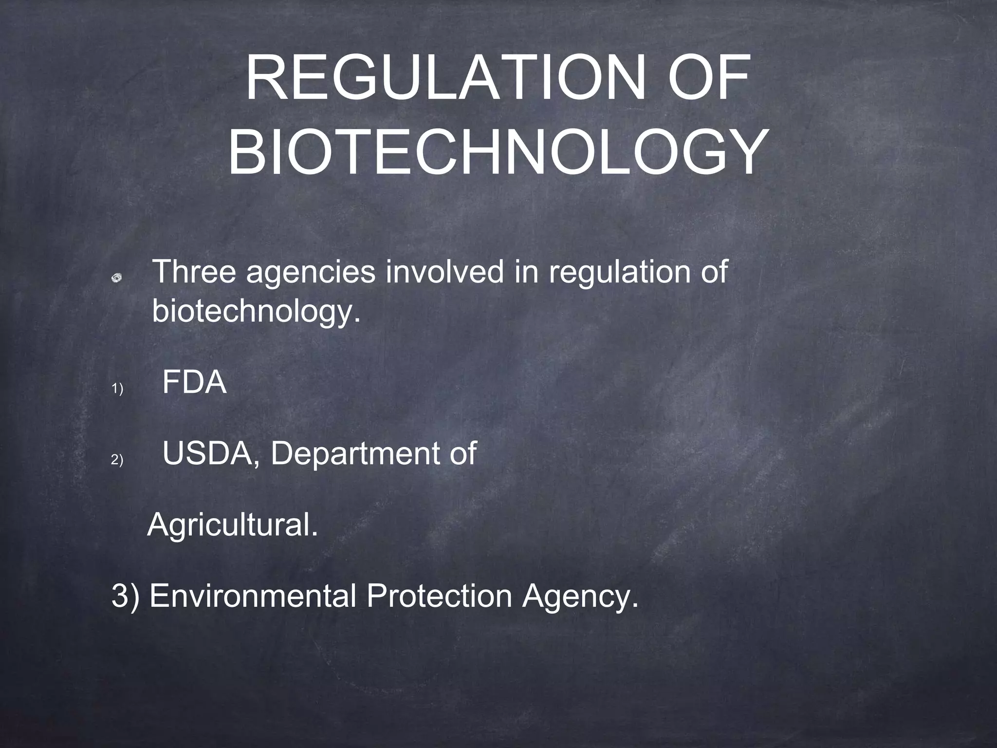 REGULATION of biotechnological products as per spa | PPTX