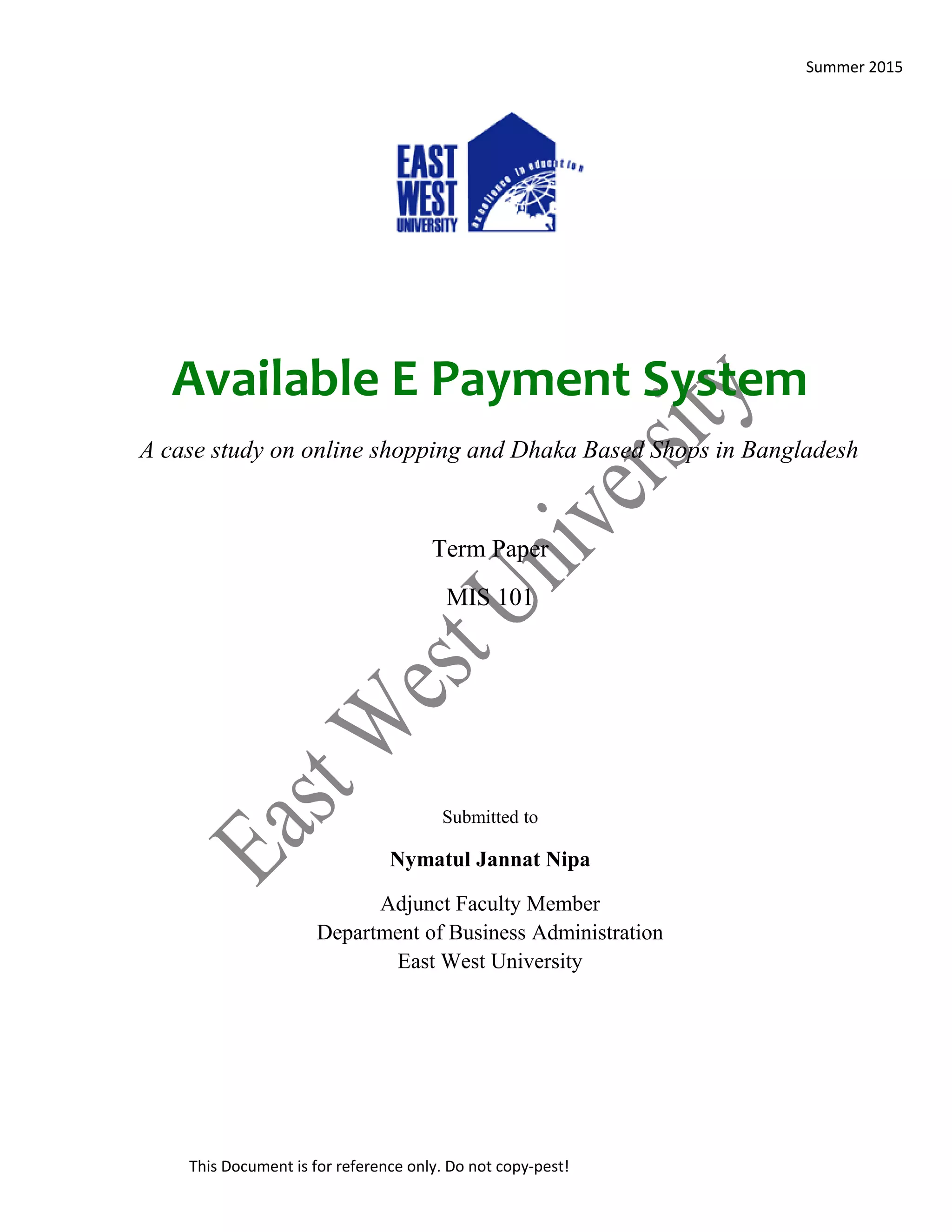 E payment method | DOC