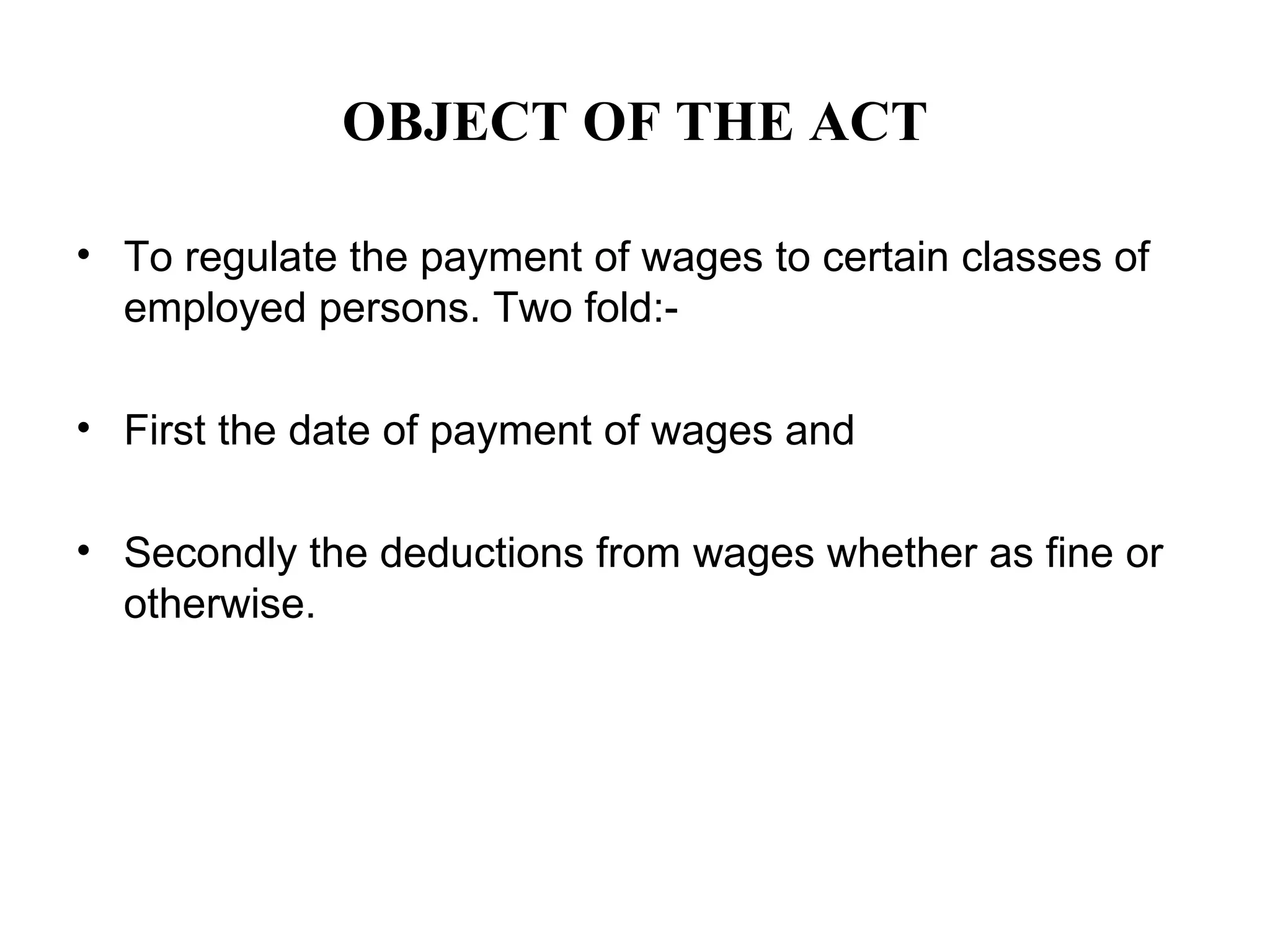 Payment of Wages Act, 1936 | PPT