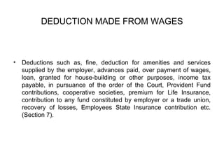 Payment of Wages Act, 1936 | PPT