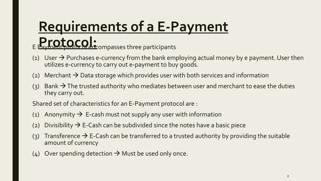 Electronic Payment Protocol | PPTX