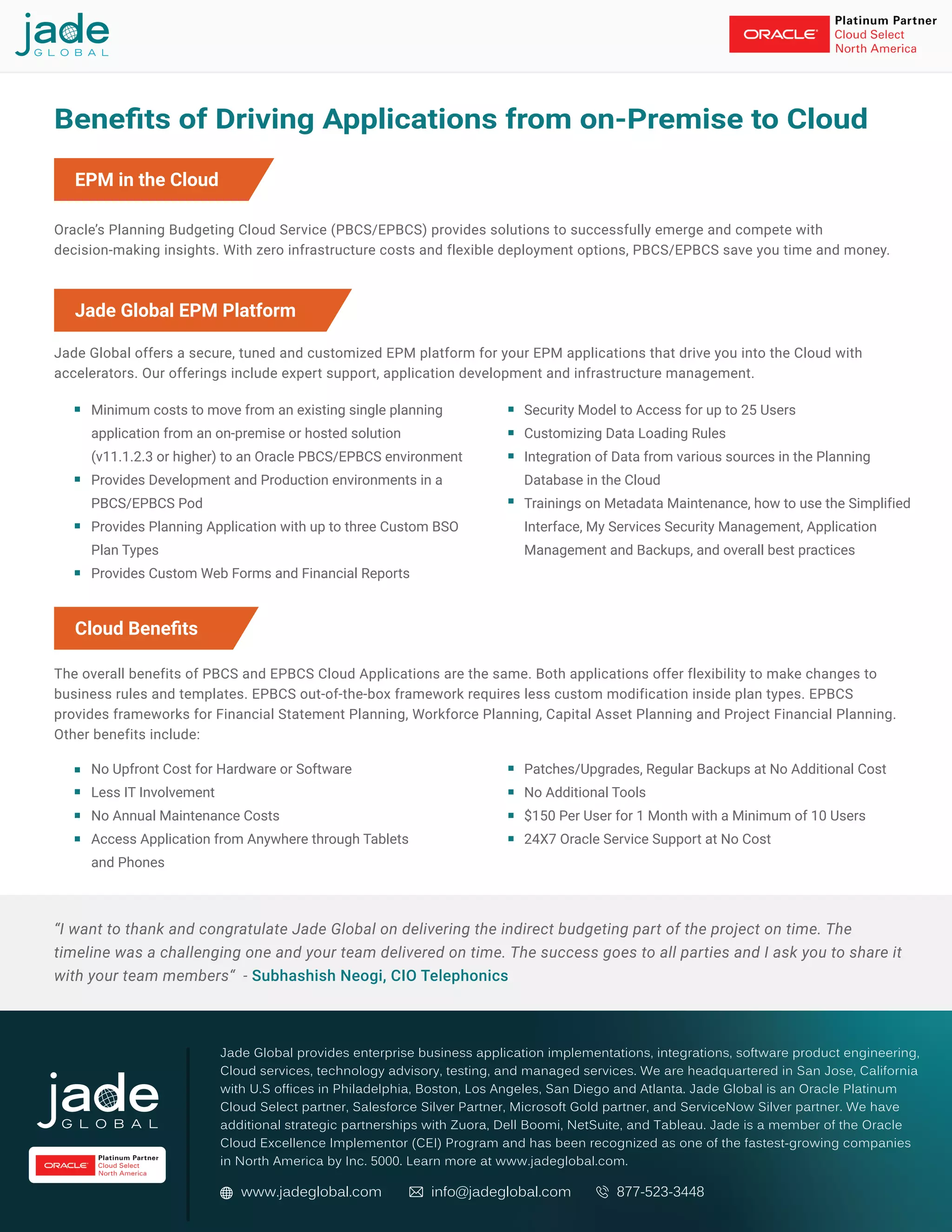 Enterprise Planning and Budgeting Cloud EPBCS Factsheet | PDF | Cloud ...