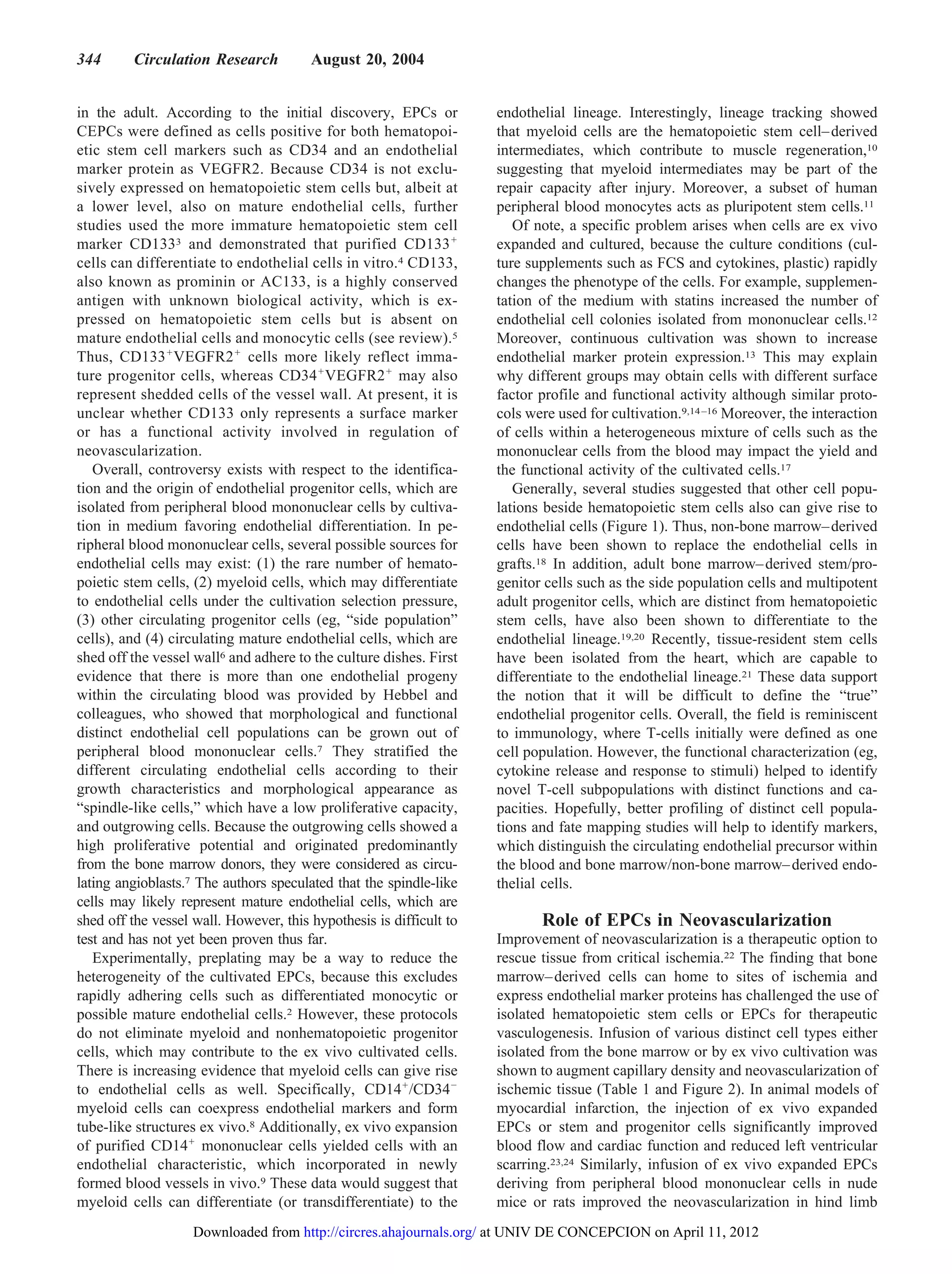celulas progenitoras endoteliales Epc | PDF